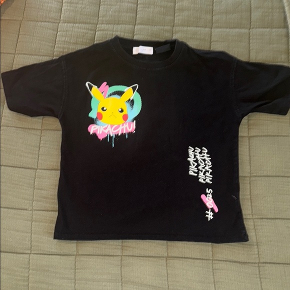 Zara | Shirts & Tops | Zara Black Pikachu Kids Tshirt | Poshmark